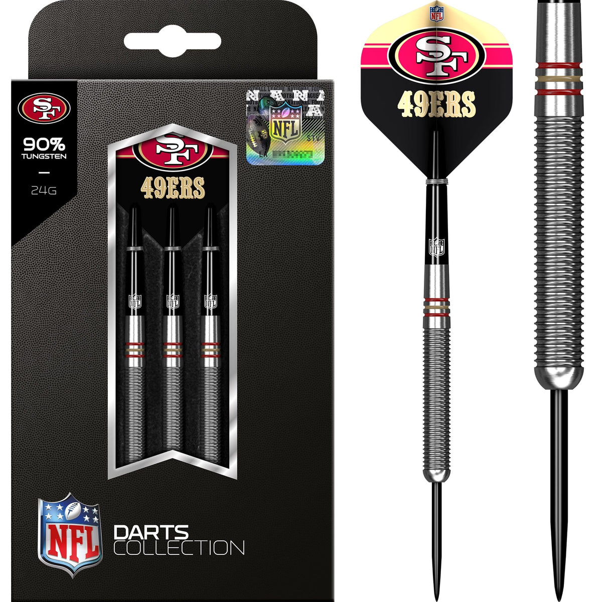 NFL - Steel Tip Tungsten Darts - Official Licensed - San Francisco 49e