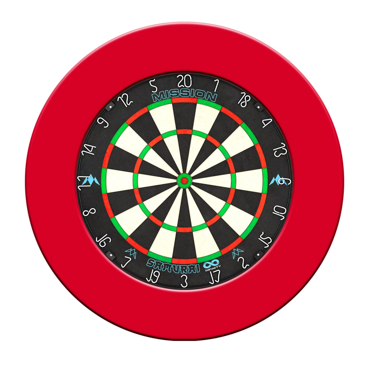 Mission Samurai Infinity Dartboard Set - Dart Board & Surround - Red