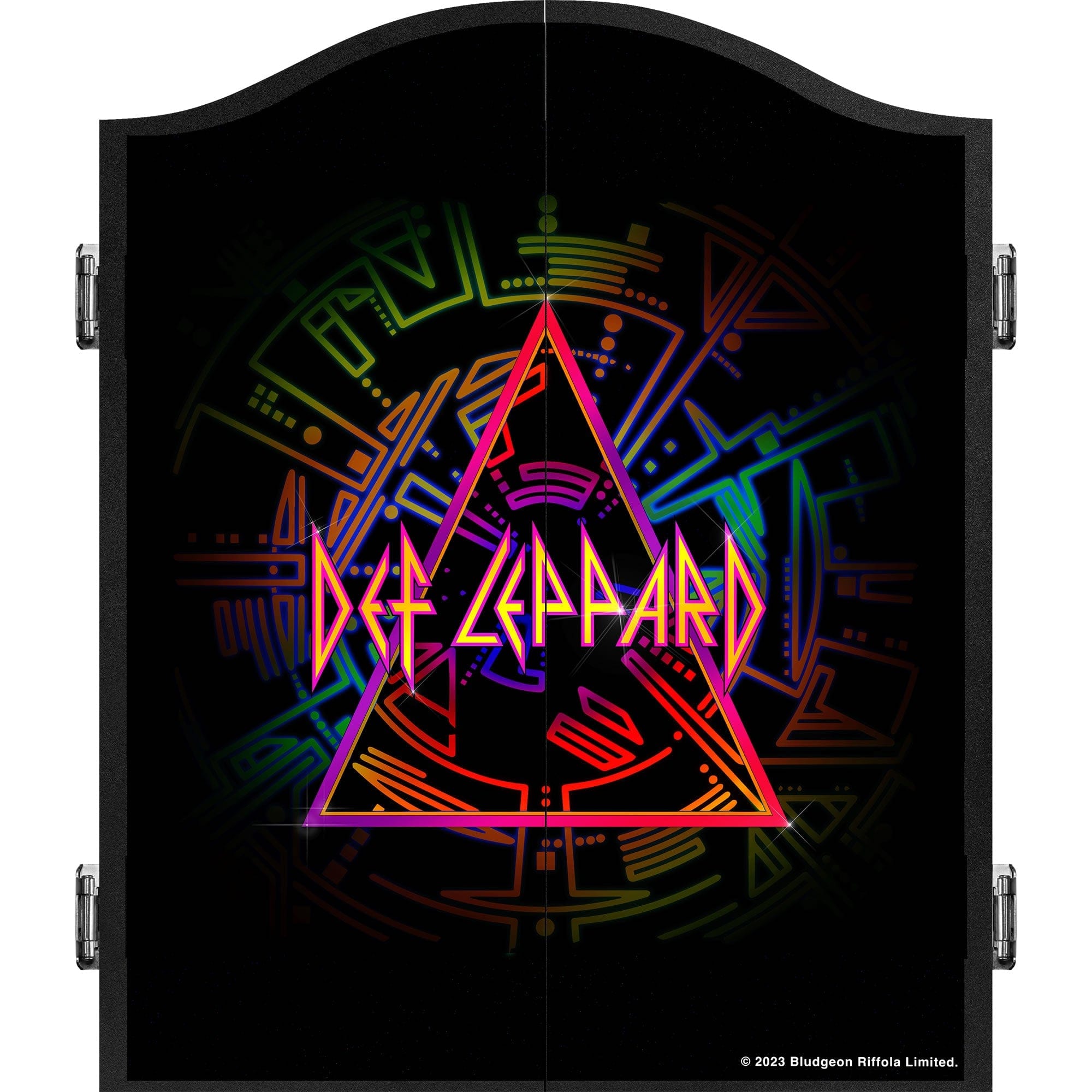Def Leppard Dartboard Cabinet - Official Licensed - C10 - Premium Blac