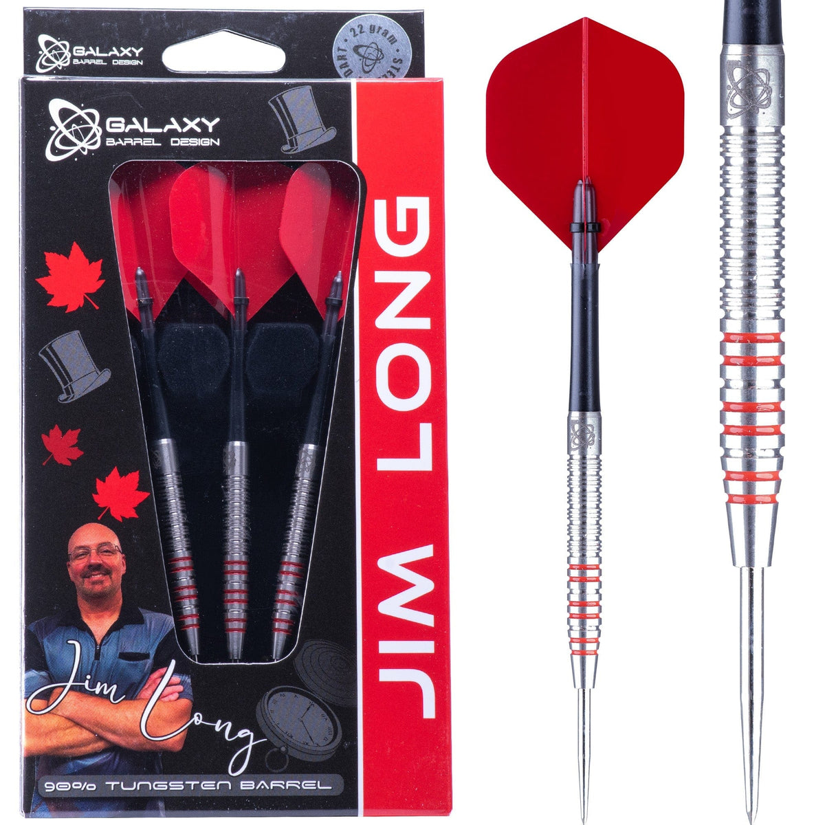 *Galaxy Jim Long Darts - Steel Tip - 90% Tungsten - The Gentleman - 22