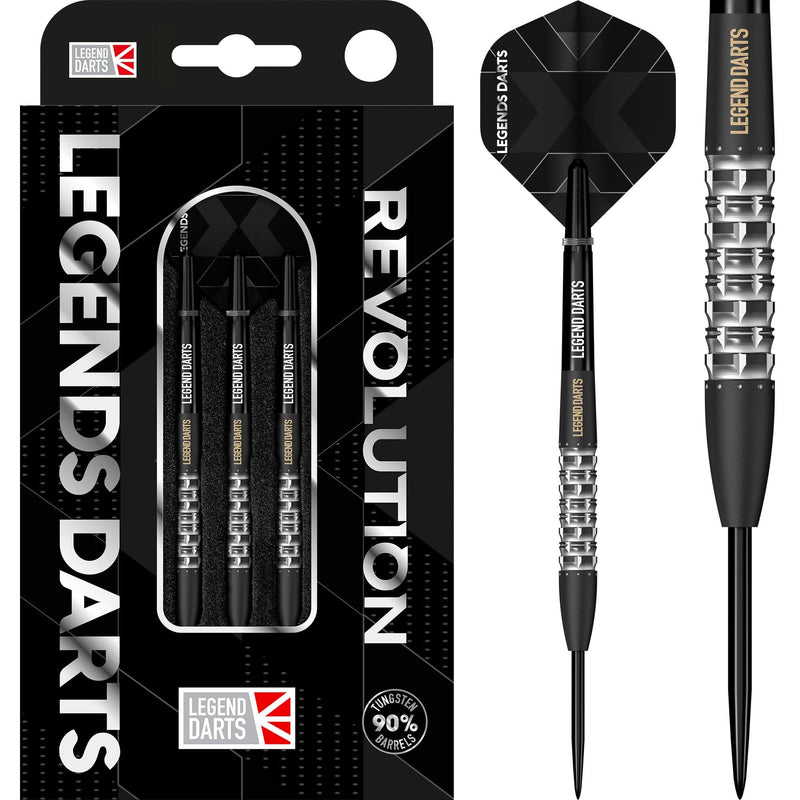 Legend Darts - Steel Tip - Revolution Series - B21 - Black -Torpedo Ri