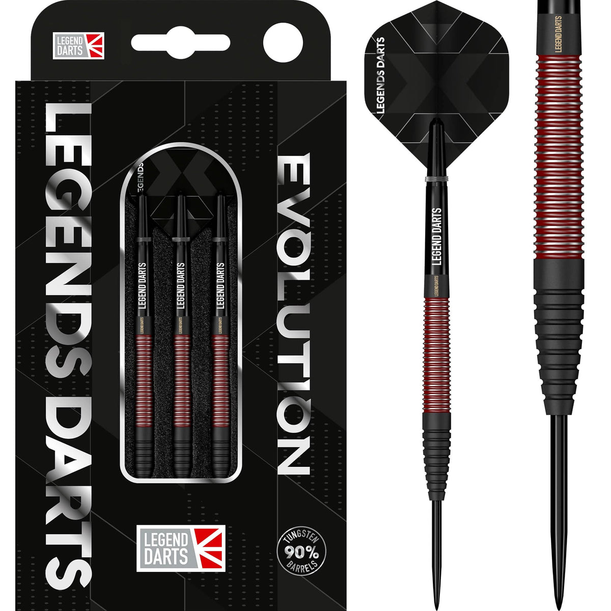 Legend Darts - Steel Tip - Evolution Plus Series - BC01 - Black & Red