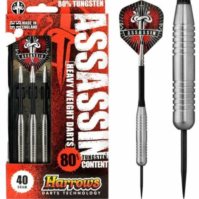 *Harrows Assassin Darts - Steel Tip - Heavy - Ringed - 40g