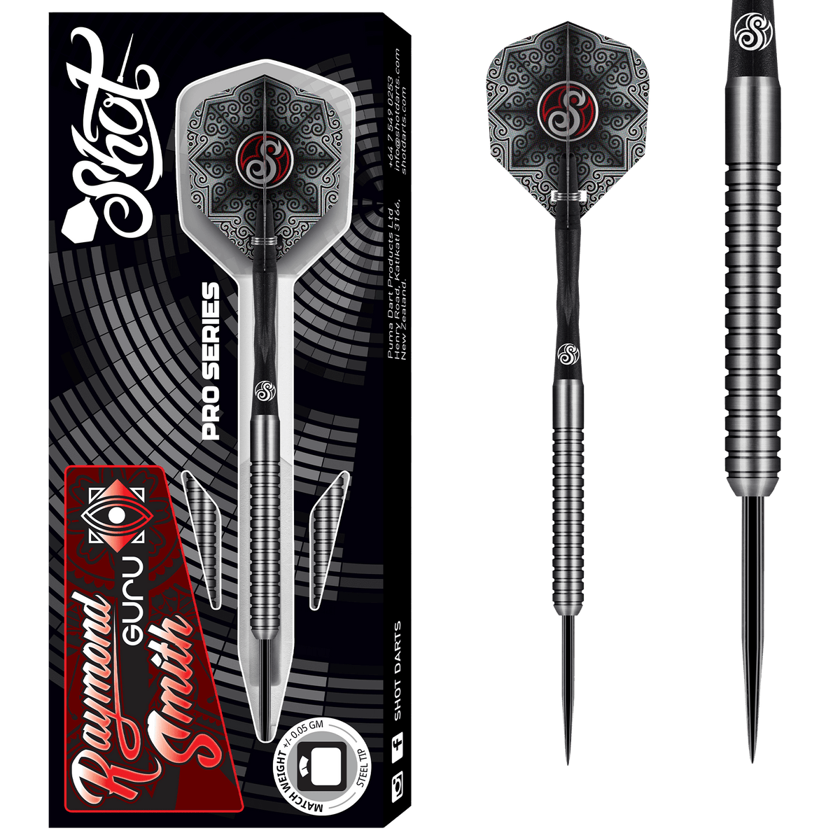 Shot Pro Series Darts - Steel Tip - 90% Tungsten - Raymond Smith - 22g