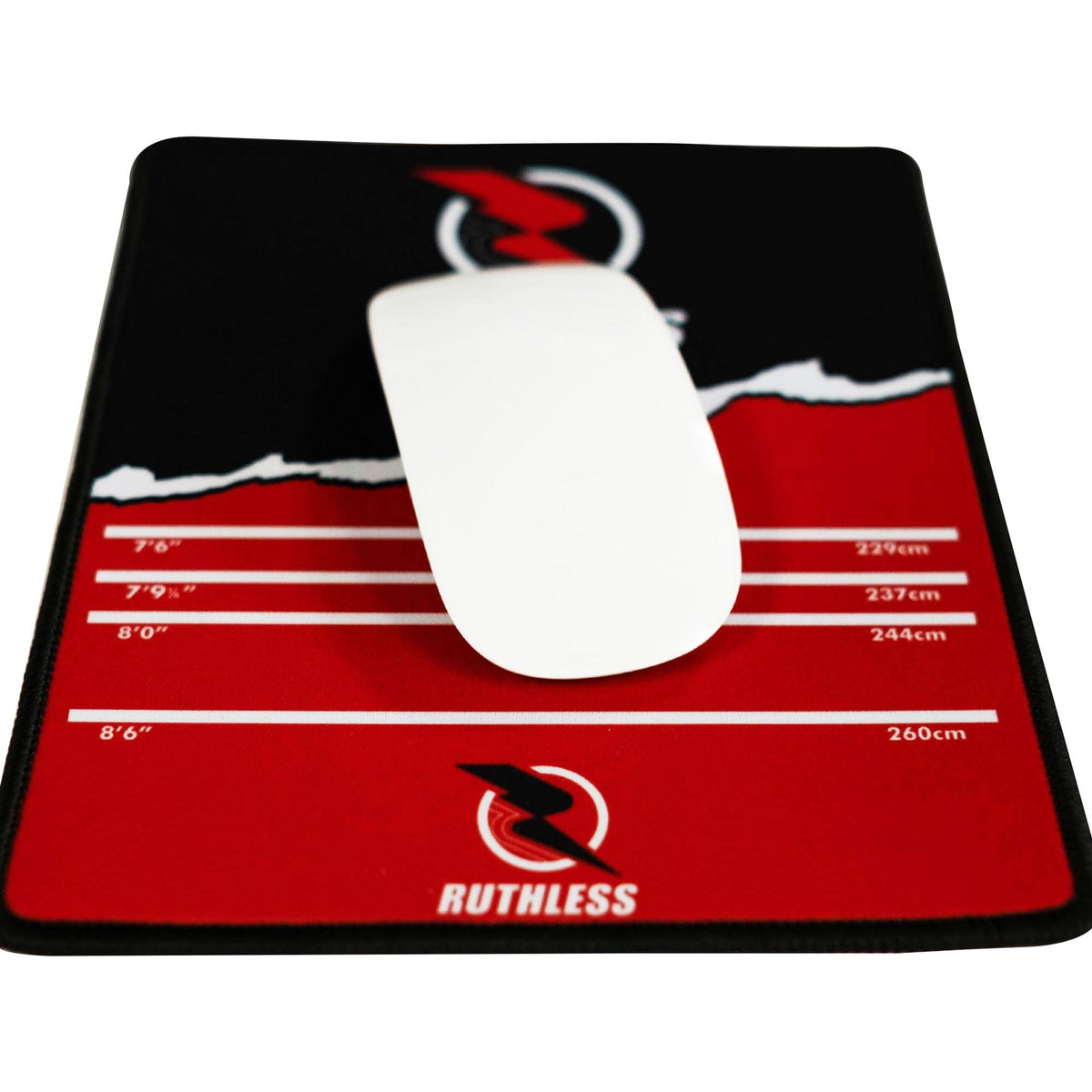 Ruthless Mouse Mat - Throwline Oche Design - 18cm x 22cm - Black and R