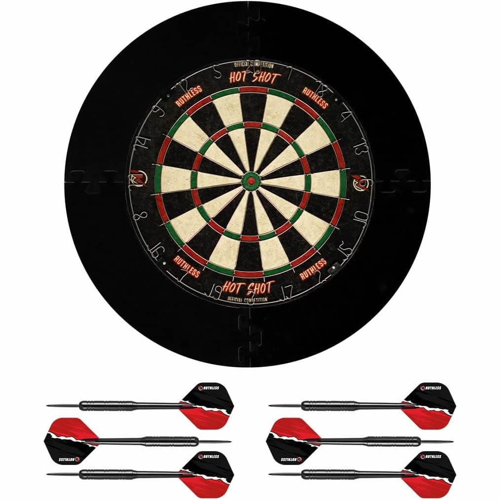 Ruthless Home Darts Centre - Jigsaw Surround & Hotshot Dartboard - 2 s
