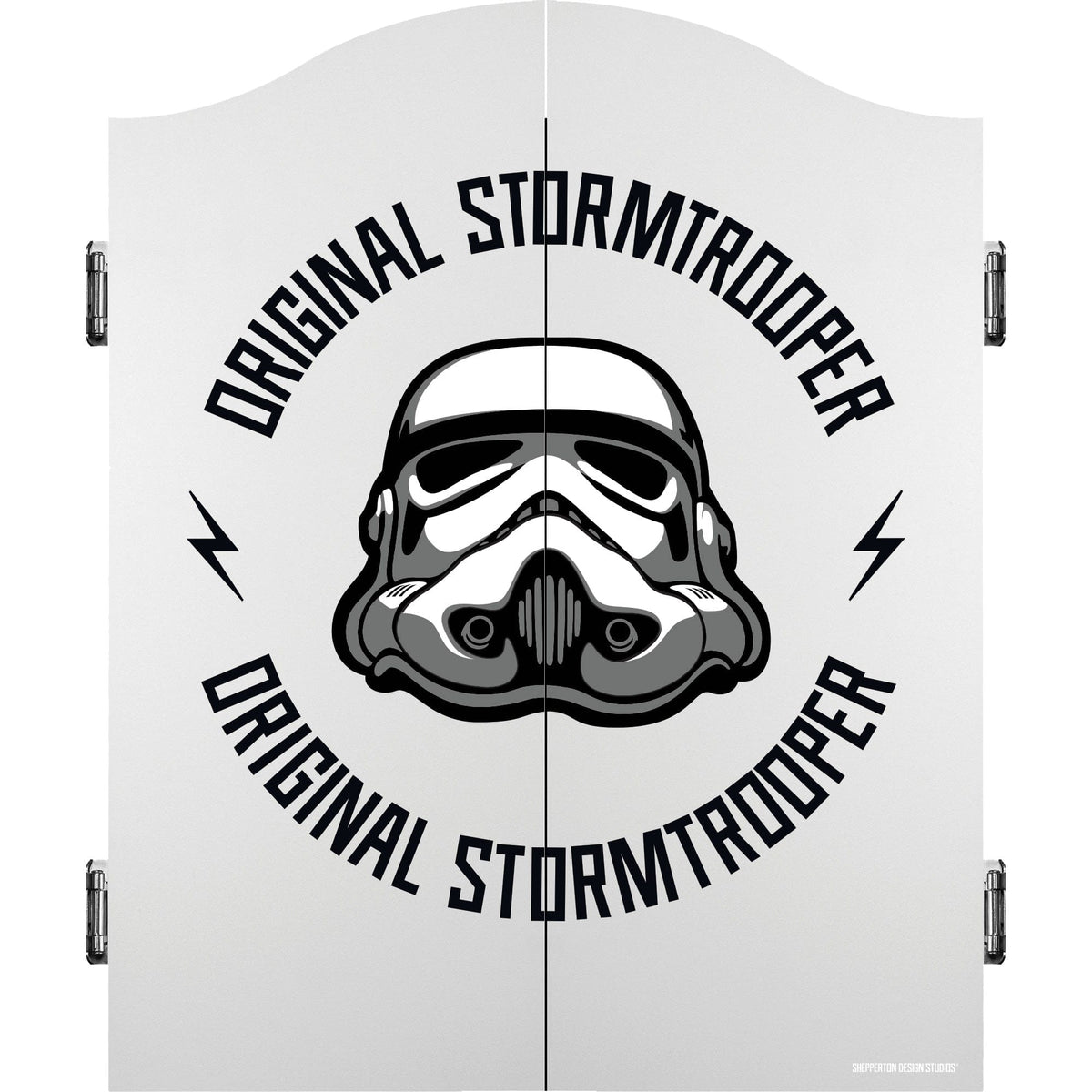 Original StormTrooper Dartboard Cabinet - C4 - White Base - Storm Troo