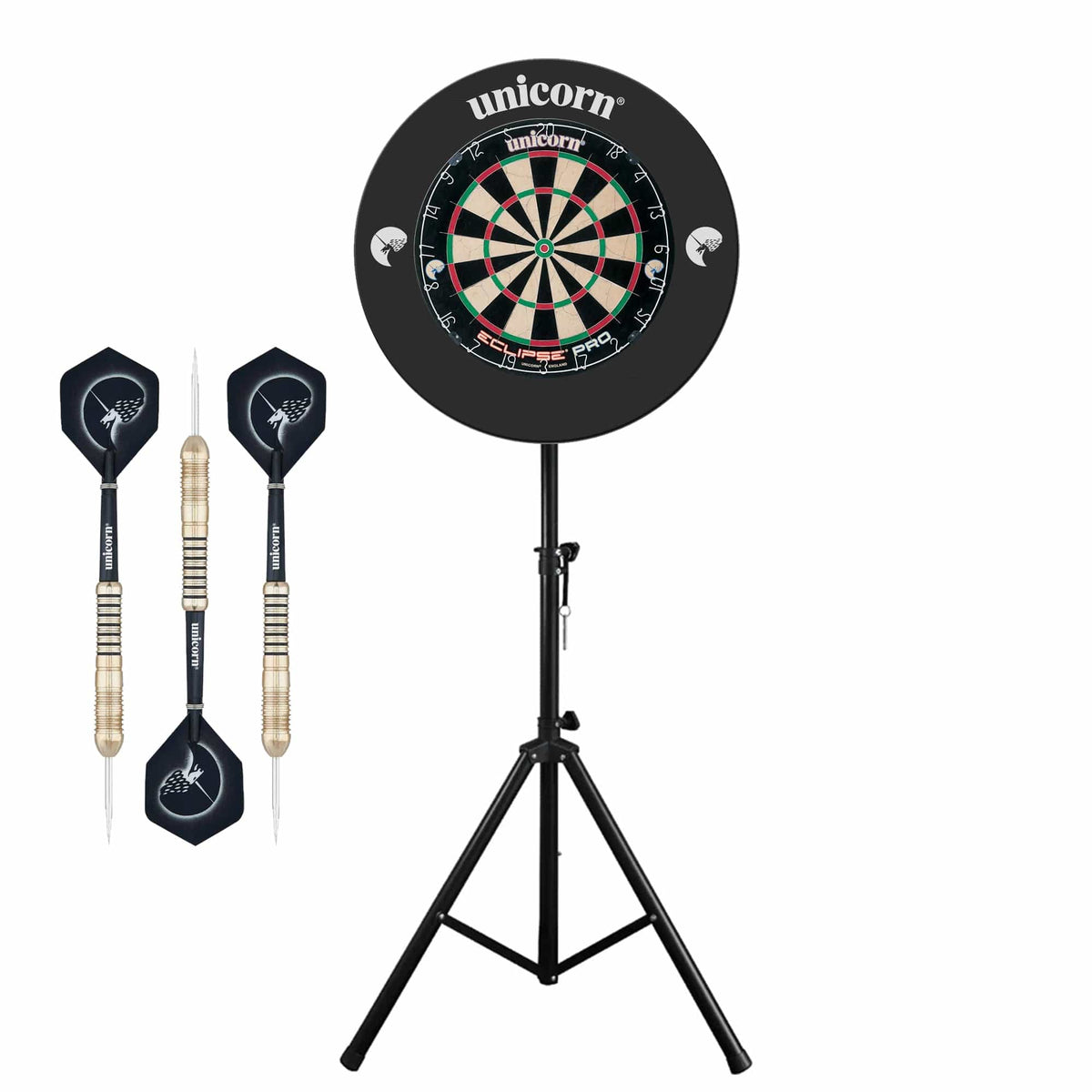 Unicorn Dartboard Bundle - Eclipse Pro Board, Striker Surround, Stand