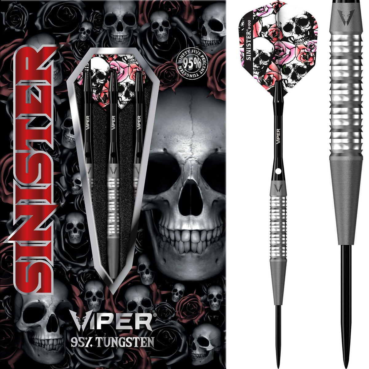 Viper Sinister Darts - Steel Tip - 95% - Sandblasted - S4 - Reverse Cu