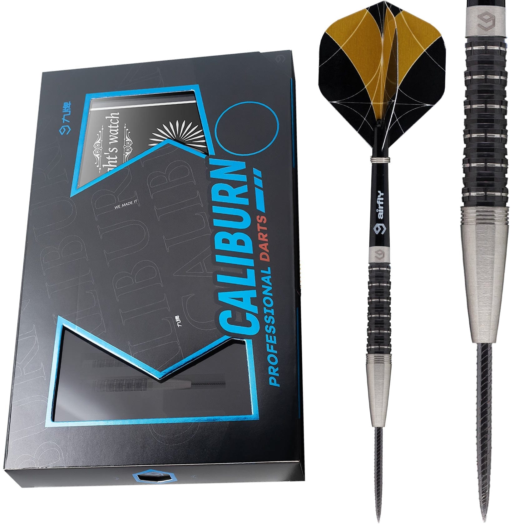 Caliburn Nights Watch Darts - Steel Tip - 95% - N2 - Black