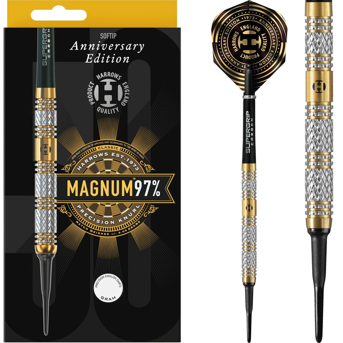 *Harrows Magnum Darts - Soft Tip - 97% - Anniversary Edition - Gold Ti