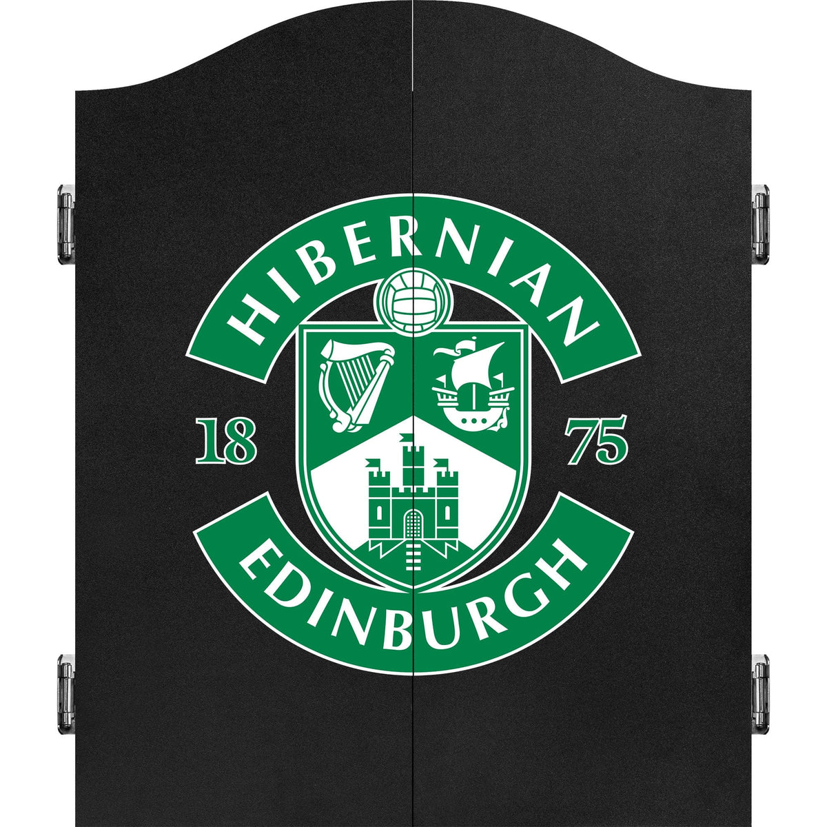 Hibernian FC - Official Licensed - Dartboard Cabinet - C2 - Black Cres