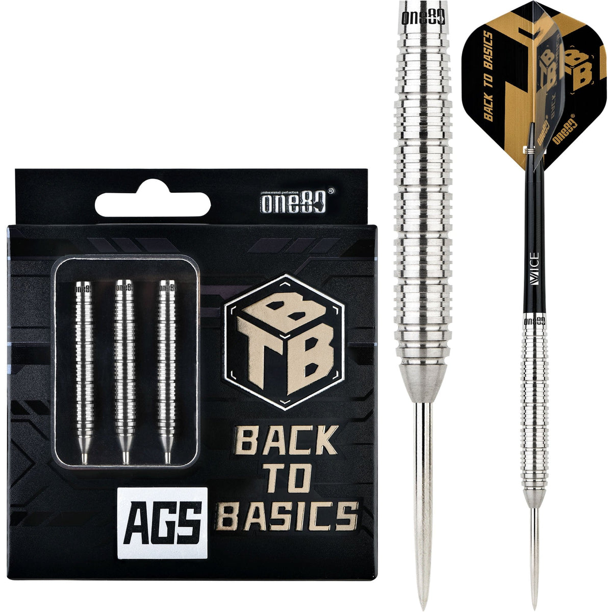 One80 Back To Basic Darts - Steel Tip - AGS - Natural - Ringed