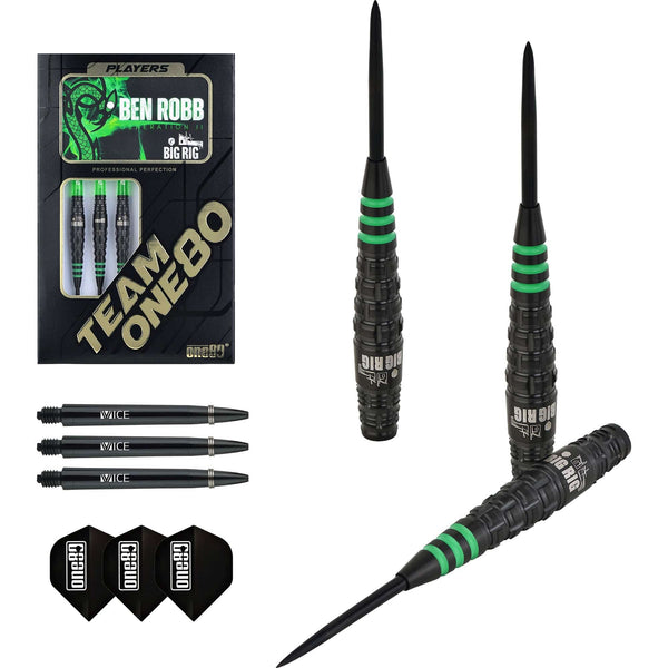 One80 Ben Robb V2 Darts - Steel Tip - Big Rig - Black