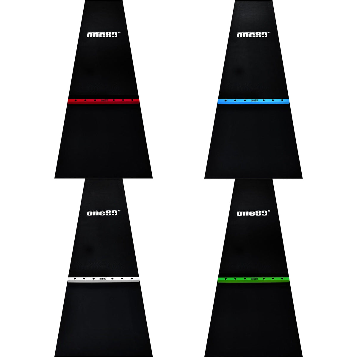 One80 Rubber Dart Mat with Oche - Floor Protection - Black - 300x62cm