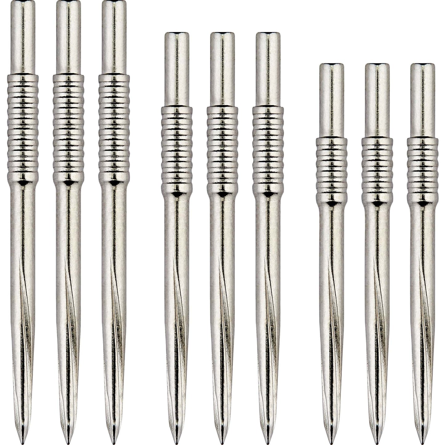 Unicorn Volute Dart Points - Steel Tip - Shouldered Scalloped - Silver