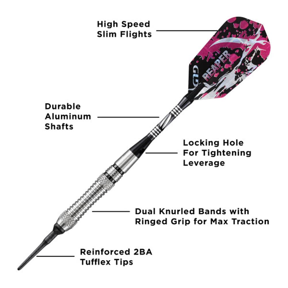 Viper Grim Reaper Darts - Soft Tip - 80% - inc Extras - G1 - Front-Sca